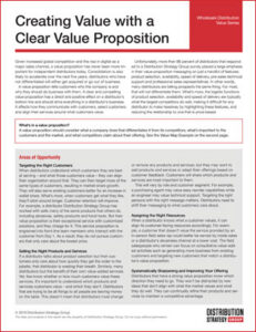 Creating Value with a Clear Value Proposition - Distribution Strategy Group